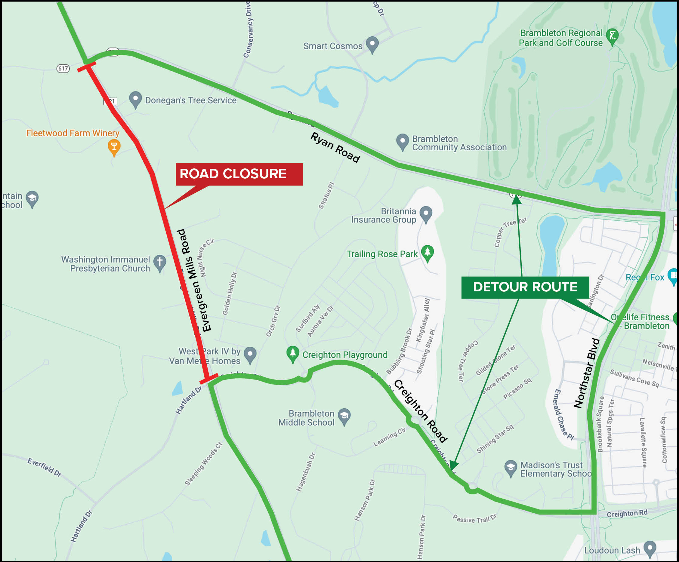 Temporary closure of Evergreen Mills Road segment March 26-29 - Blue ...